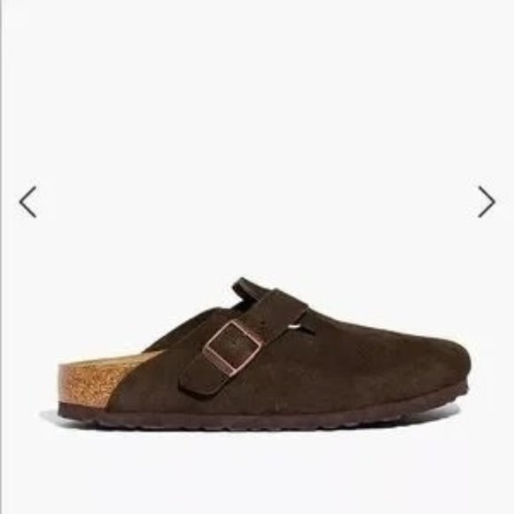 Birkenstock | Shoes | Birkenstock Boston Suede Soft Footbed Clogs In ...
